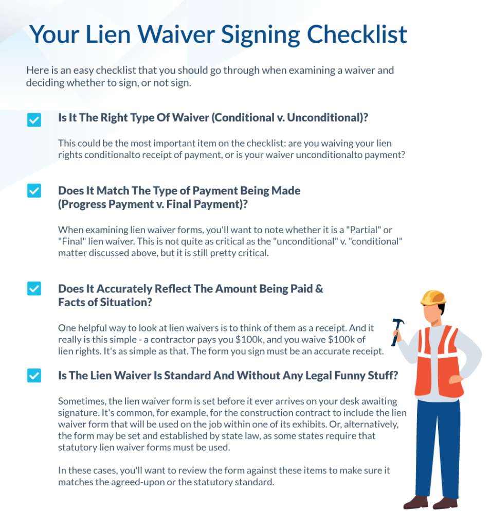 Should You Sign That Lien Waiver? - Checklist & FAQs
