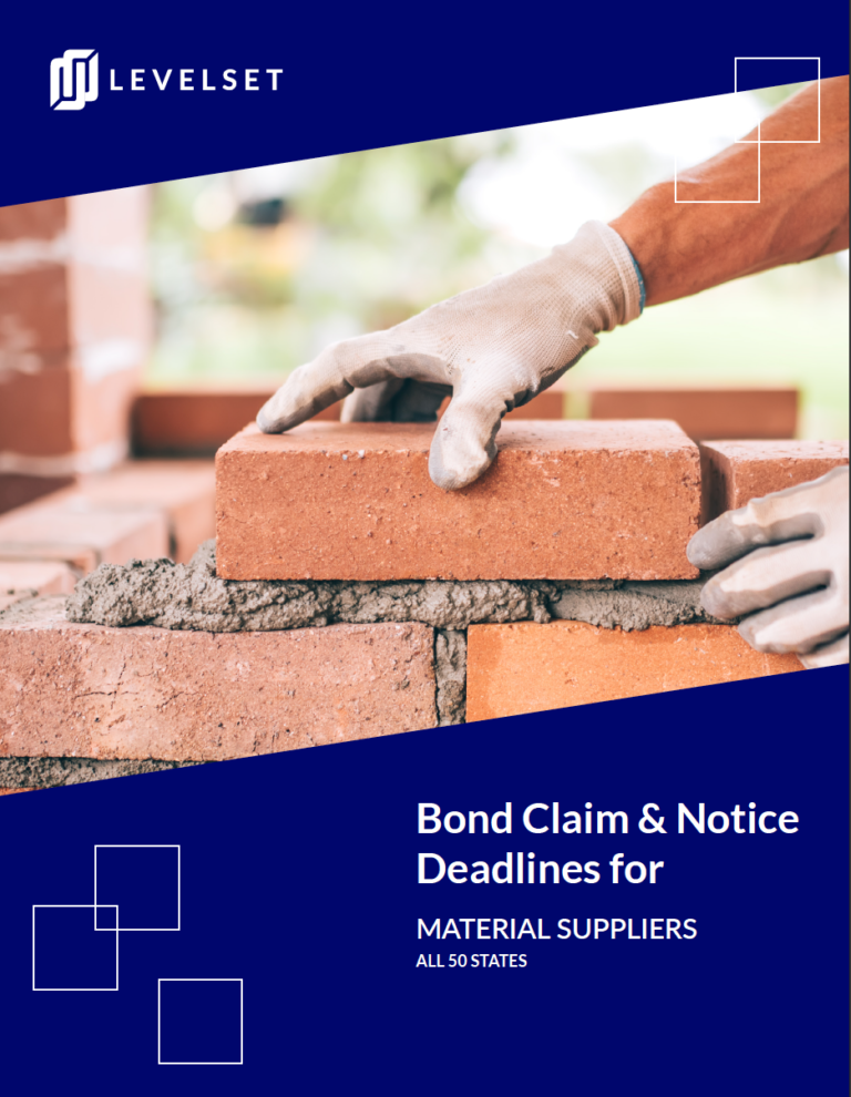 Bond Claim and Notice Deadline Chart for Material Suppliers | Levelset