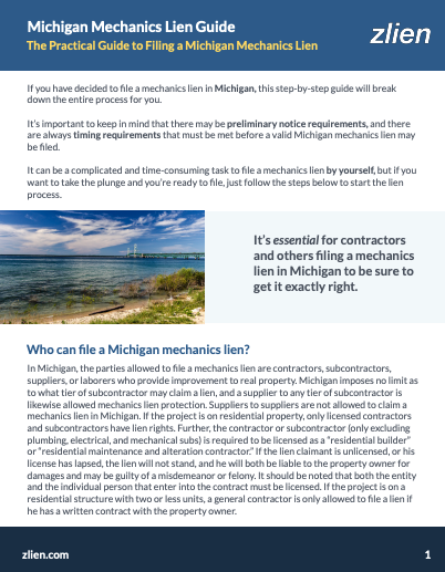 How to File a Mechanics Lien in Michigan Guide | Levelset