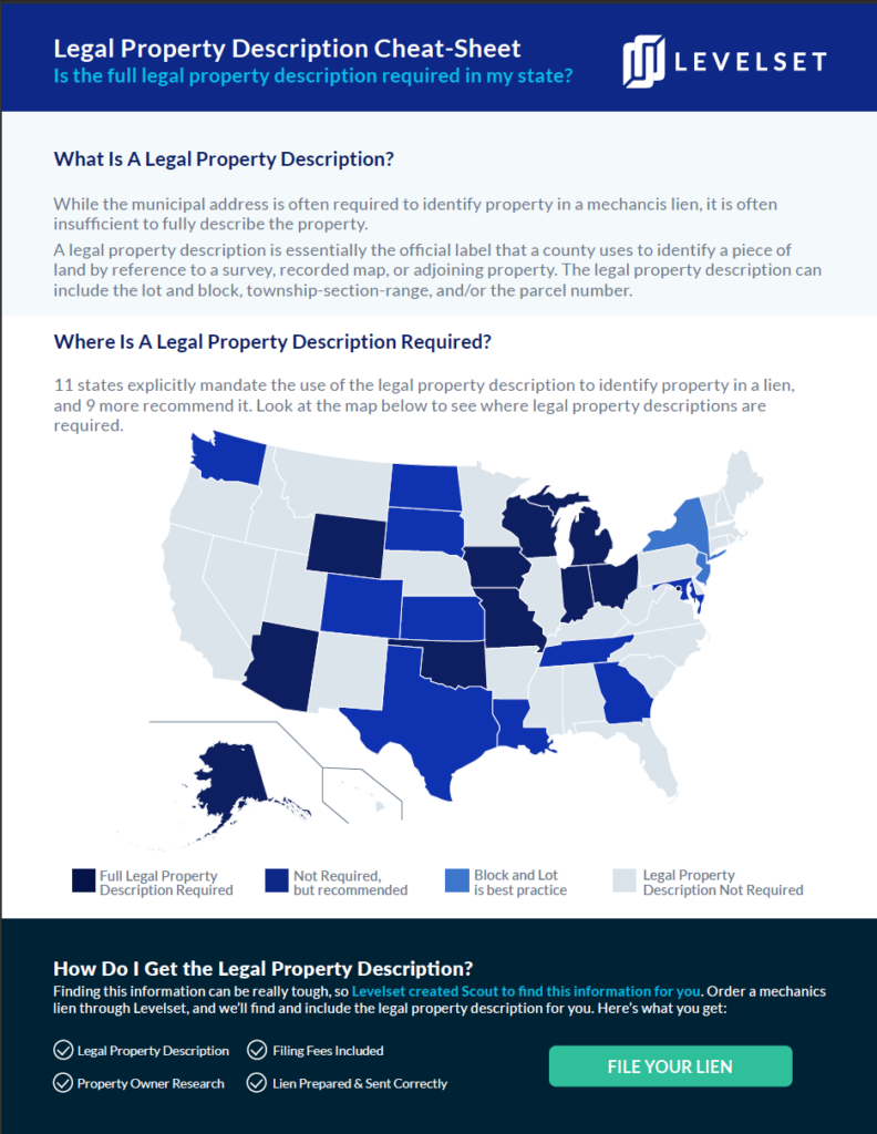 Legal Property Description Cheat Sheet | Levelset