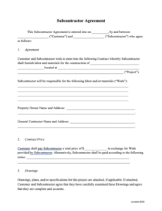 Subcontractor Agreement: Explanation + Free Template | Levelset