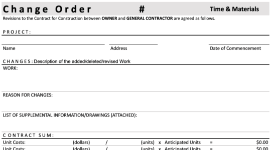 Free Change Order Templates in Excel, Word & PDF | Levelset
