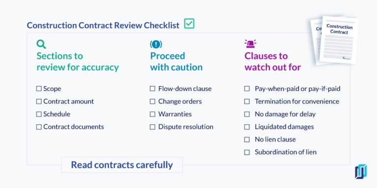 Construction Contract Review Checklist: What to Look for When Reviewing ...